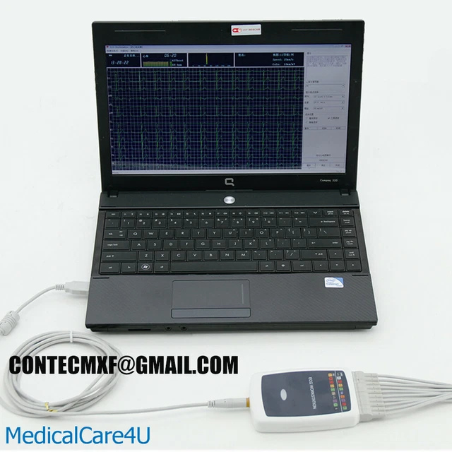 PC BASED ECG Workstation ECG examination EKG Recorder 12 Lead+Software ...