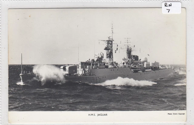 ROYAL NAVY - HMS JAGUAR Anti Aircraft Frigate Leopard Class RP postcard ...