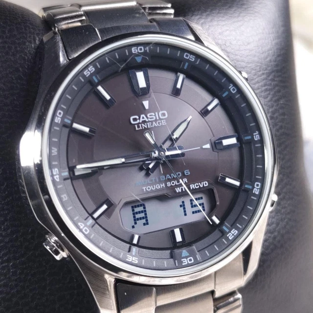 CASIO LINEAGE LCW-M100T Solar Watch 5ATM Water Resistant Gray Dial ...