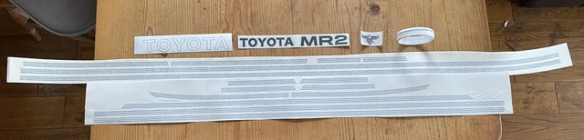 TOYOTA MR2 MK1 Mk1b Complete Charcoal STRIPES & STICKER SET. AW11 ...