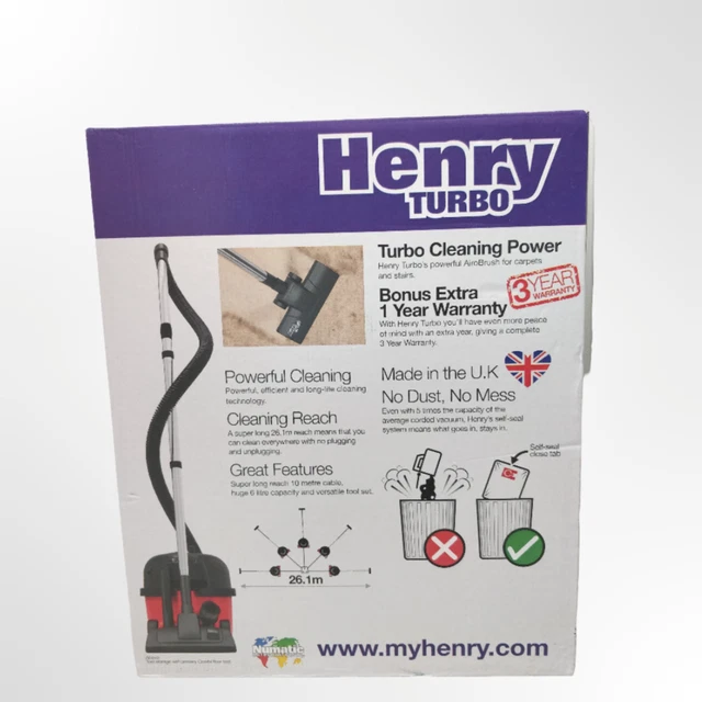 HENRY TURBO VACUUM CLEANER L020300145941 kh.hh 30/03 £119.99 - PicClick UK