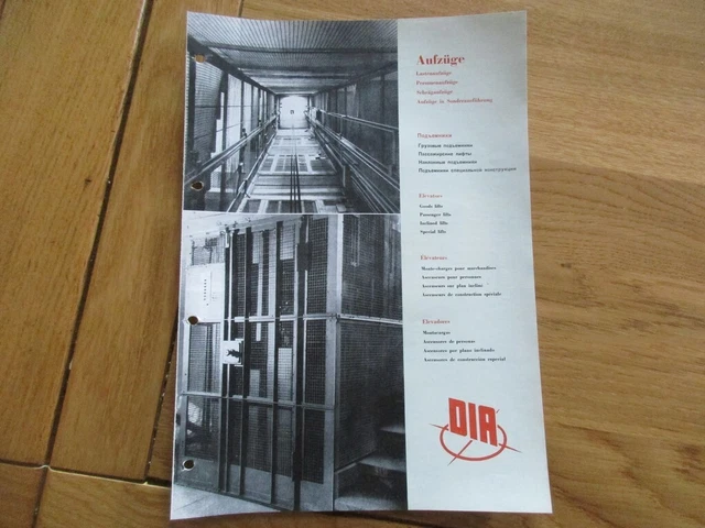DIA CATALOGUE MACHINES Industriel 1950 Ascenseurs Elevateur Industrie Ddr Usine EUR 10,00 ...