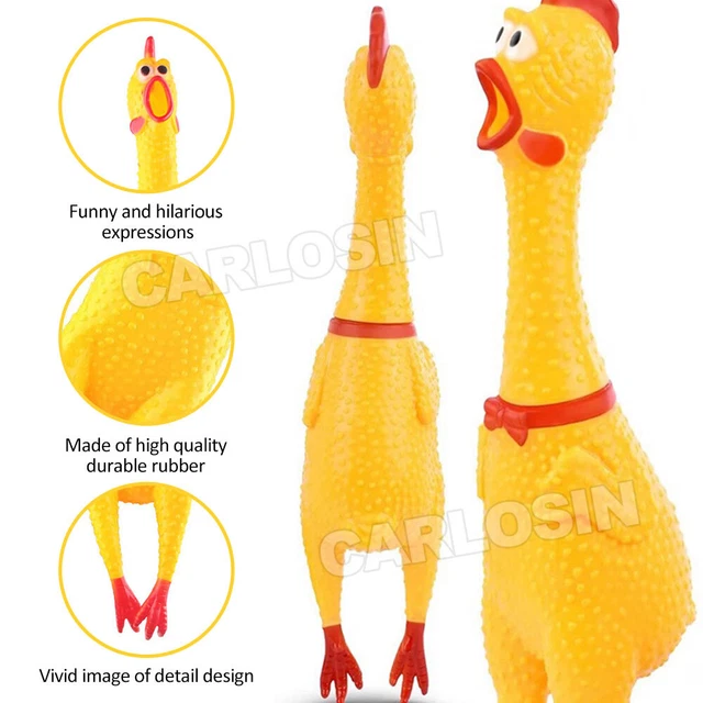 FUNNY SCREAMING CHICKEN Toy Squeaker Shrilling Pet Dog Bite Squeeze ...