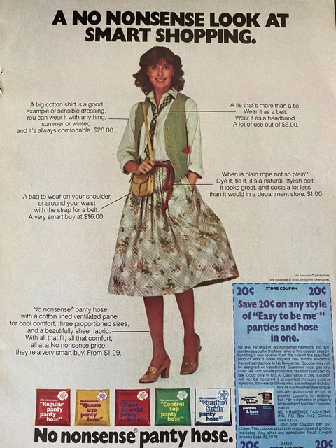 NO NONSENSE NYLONS, Panty Hose, Full Page Vintage Print Ad £1.84 ...
