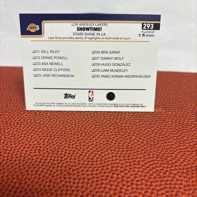 2025-26 TOPPS - Checklist LeBron James, Austin Reaves #293 Sandglitter ...