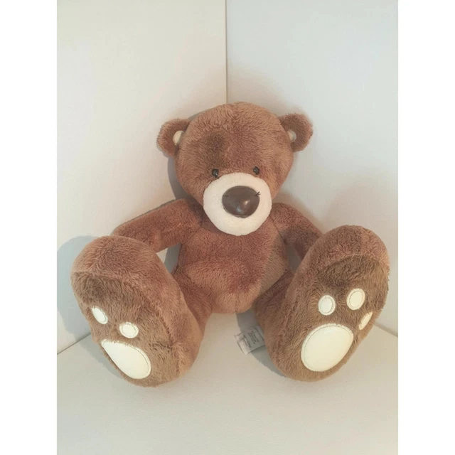 BIG FOOT TEDDY Bear Soft Toy Plush Carte Blanche 9" Beanie Brown Beige ...
