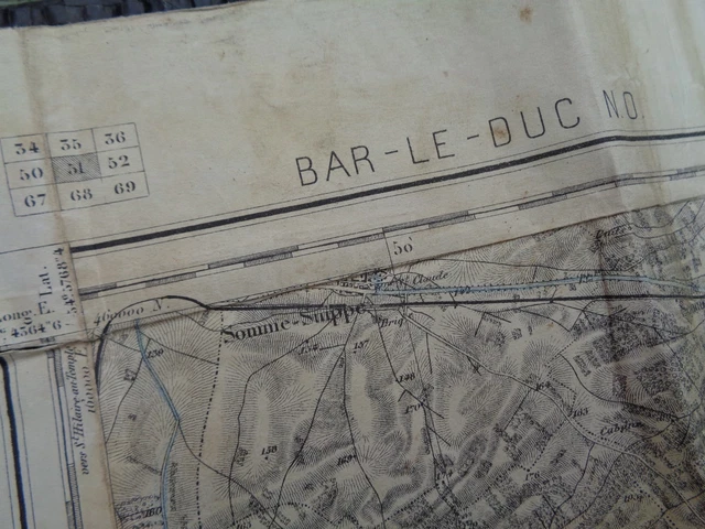 WW1 FRENCH MAP "BAR-LE-DUC" - Early War Map (Battle of The Marne) EUR ...