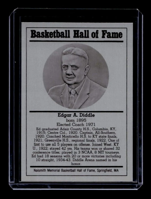 EDGAR DIDDLE 1986-99 Basketball Hall Of Fame Cour Métallique EUR 14,18 ...