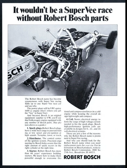 1977 FORMULA VEE SuperVee race car photo Robert Bosch car parts vintage ...