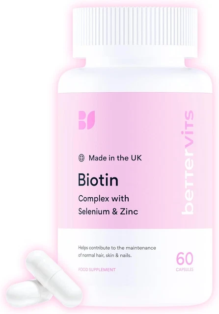BETTERVITS BIOTIN GROWTH Complex, Hair, Skin & Nail Vitamins 12000mcg ...