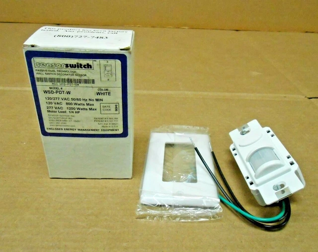 NEW SENSOR SWITCH Wsd-Pdt-W Passive Dual Tech Wall Switch Sensor White ...