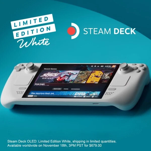VALVE STEAM DECK OLED Handheld Gaming Console 1TB LIMITED EDITION WHITE ...