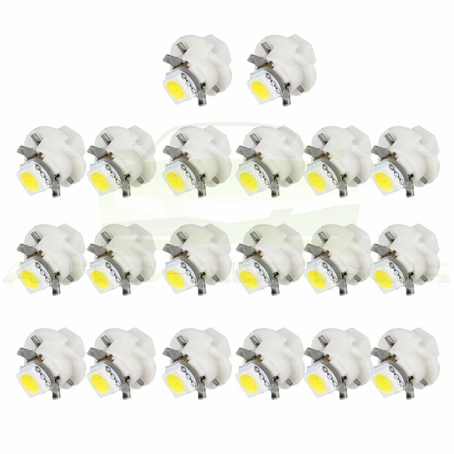 20X WHITE B8.4D 5050 1SMD Car Auto Side Dash Gauge Instrument LED Light ...