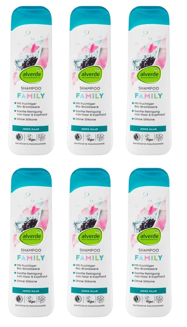 6 X 300ML | alverde NATURKOSMETIK Shampoo Family Bio-Malve, Bio ...