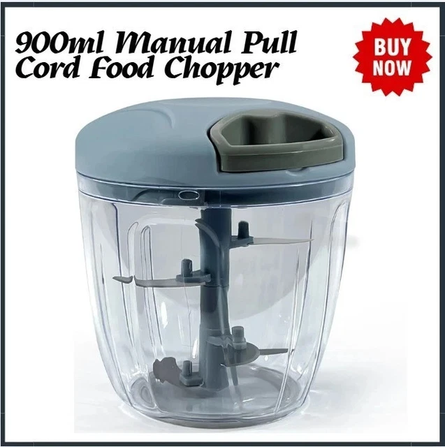 MANUAL FOOD CHOPPER Pull Cord Onion Garlic Vegetable Cutter BPA Free ...
