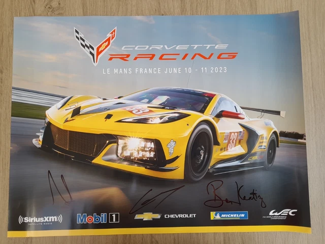 Affiche Poster Dedicacee 24 H Du Mans 2023 Corvette Racing 33