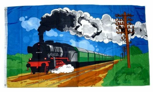 FAHNE / FLAGGE Dampflok Zug Eisenbahn 90 x 150 cm EUR 8,77 - PicClick DE