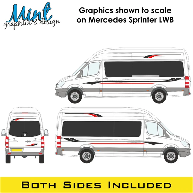 LWB MERCEDES SPRINTER FULL Crafter Camper WOHNMOBIL Aufkleber Aufkleber ...