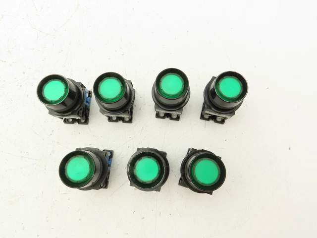 FUJI ELECTRIC GREEN Illuminated Push Button 30mm 600V 10A 30v Bulb Lot ...