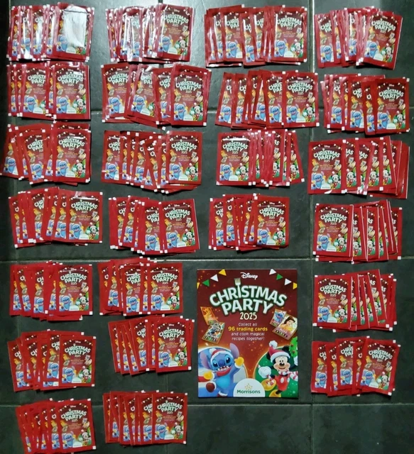 MORRISONS DISNEY CHRISTMAS Party 2025 Album & 240 Trading Card Packs ...