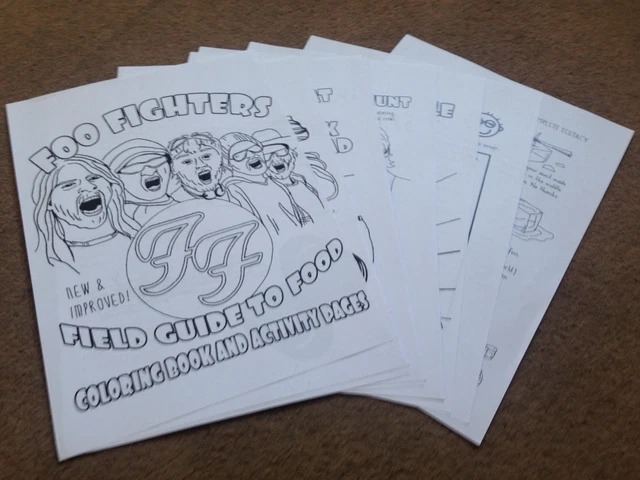 FOO FIGHTERS COLOURING Sheets From London Pop Up Shop - Rare EUR 5,69 ...