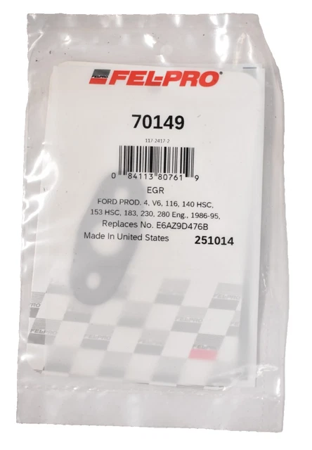 FEL PRO EXHAUST Gas Recirculation EGR Valve Gasket 70149 For Ford 4 V6 ...