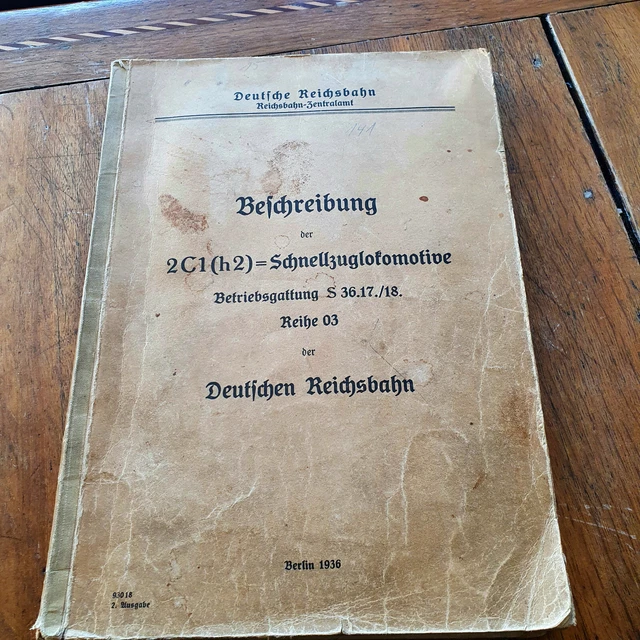 BESCHREIBUNG 2C1-H2= SCHNELLZUGLOKOMOTIVE 1936 Reichsbahn, Baupläne ...