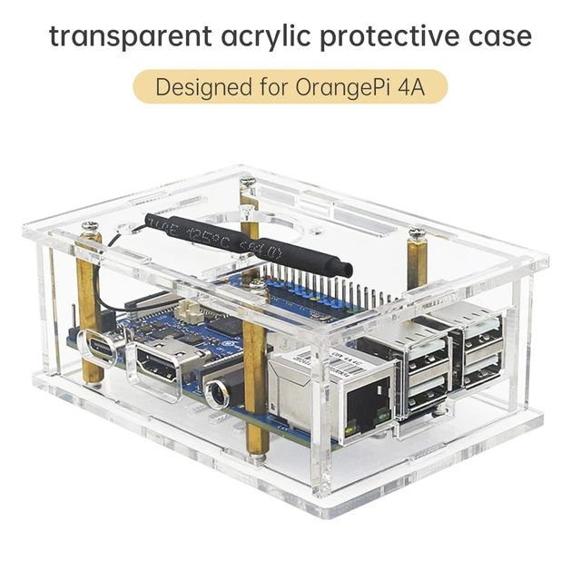 ORANGE PI 4A Acrylic Case Orange Pi 4A Transparent Protective Box w ...