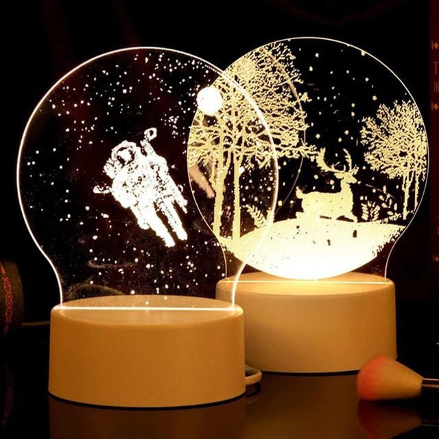 5PCS ROUND LIGHT Plate Simple LED Light Plate Transparent Acrylic Base ...