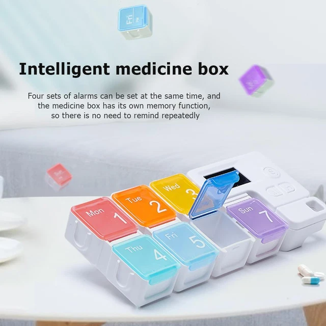 SMART 7-DAY PILL Organizer Timing Reminder Medicine Weekly Box (C Color ...