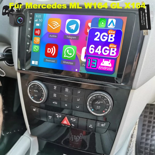 DAB+ FÜR MERCEDES-BENZ ML/GL Klasse W164 X164 Carplay Autoradio Android 13 + Kam EUR 204,99 ...