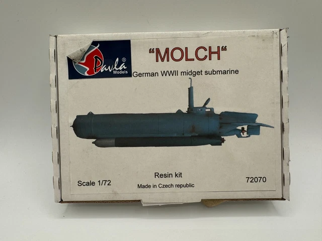 1:72 PAULA MODELS #72070 Molch German WWII midget Submarine (Resin Kit ...