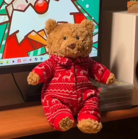 JELLYCAT WINTER PYJAMAS Bartholomew: Premium Plush Bear with Dust Bag £ ...