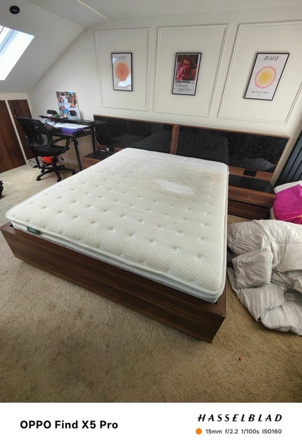 KING SIZE BED with attached drawers , signs of wear , sturdy ...