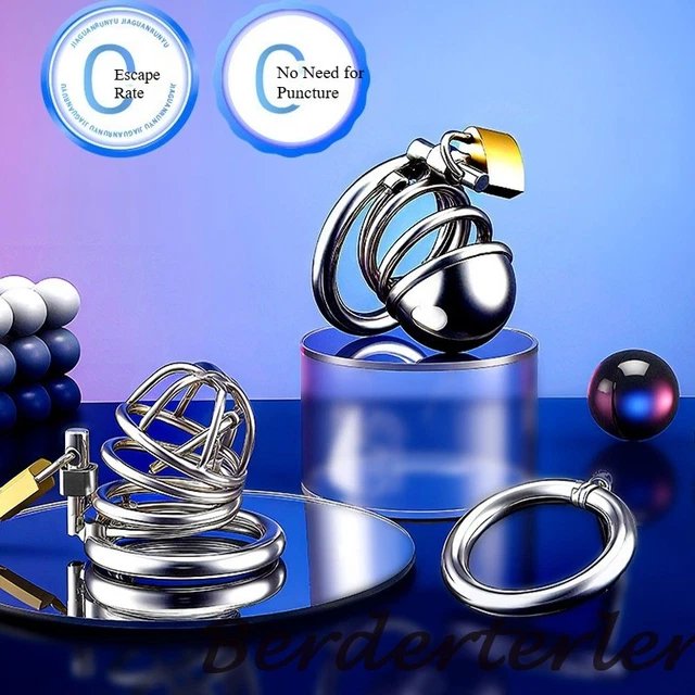 METAL CHASTITY CAGE Non-Penetrating Escape-Proof PA Lock Chastity ...