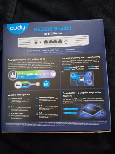 CUDY WR3600E BE3600 Dual-Band Wi-Fi 7 Router With 4 Gigabit Ports ...