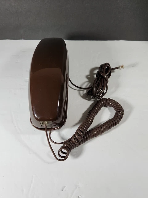 VINTAGE RADIO SHACK Push Button Telephone Dark Brown Chocolate Phone 43 ...