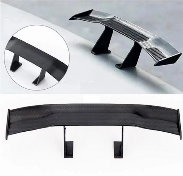 3X UNIVERSAL REAR GT Wing Car Mini Novelty Funny Spoiler Carbon Fibre ...