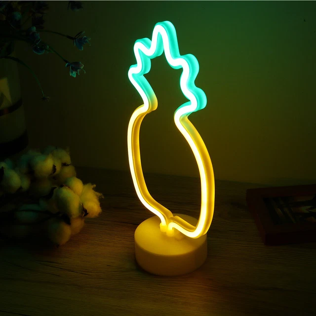 PINEAPPLE NEON LIGHTS Table Lamp Signs for Bedroom Modeling Night £14. ...
