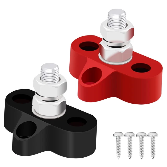 200A MARINE BUS Bar 5/16 M8 Battery Junction Block Positive Negative ...