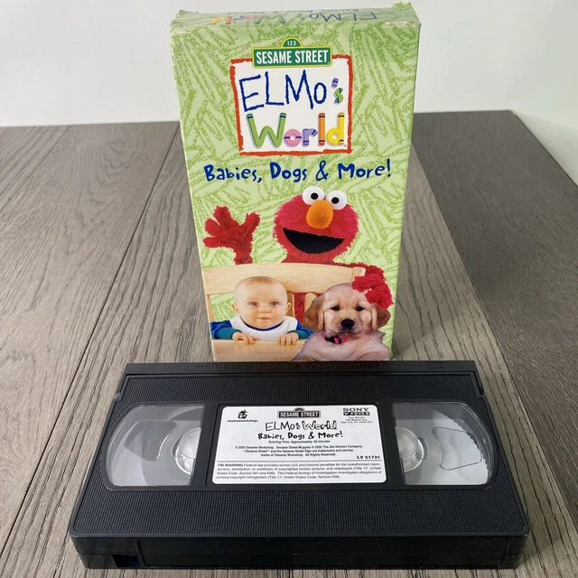 ELMOS WORLD BABIES, Dogs & More VHS Tape 2000 Sesame Street Muppets ...
