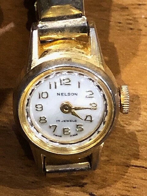 VINTAGE SWISS MADE Nelson 17 Jewels Mechanical Ladies Bracelet Watch ...