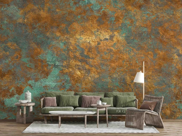 3D GREEN RUST Effect Self-adhesive Removable Wallpaper Murals Wall $40. ...