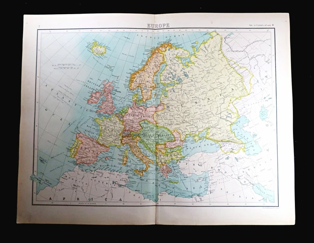 MAP OF EUROPE Old European Borders Austro Hungarian Empire Russia ...