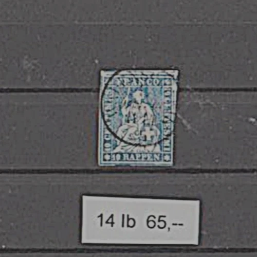 SCHWEIZ SITZENDE HELVETIA 10 Rp. 1854, gestempelt EUR 6,00 - PicClick DE