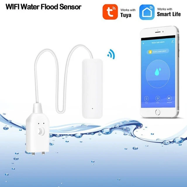 SMART WIFI WATER Leak Sensor Flood Tuya Leakage Level Overflow Detector ...