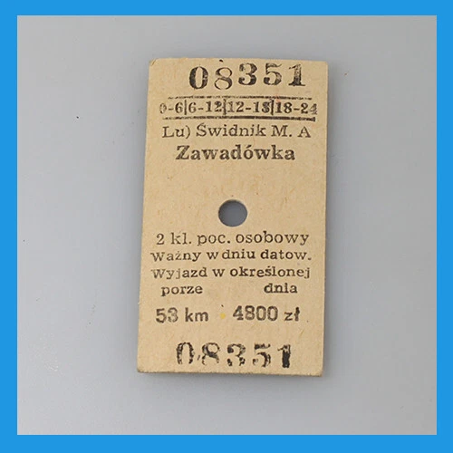 VINTAGE OLD RAILWAYANA Railway Train PKP 2nd Class Economy Ticket ...