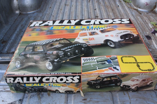 VINTAGE SCALEXTRIC RALLY Cross Boxed Set Green Track With Two Mini's ...