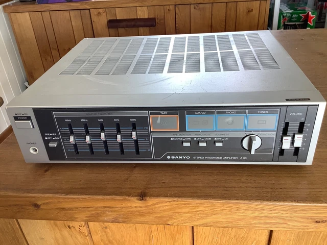VINTAGE SANYO SILVER Stereo HiFi Stack A30 Amplifier £21.52 - PicClick UK