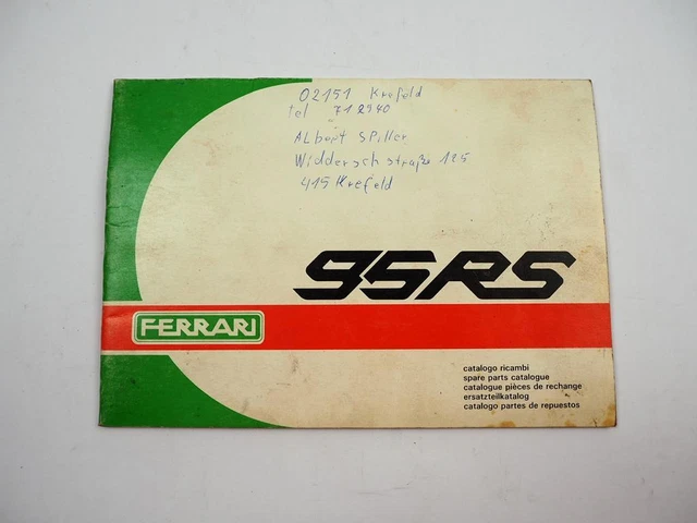FERRARI 95RS TRAKTOR Ersatzteilliste Spare Parts Catalogue Catalogo ...